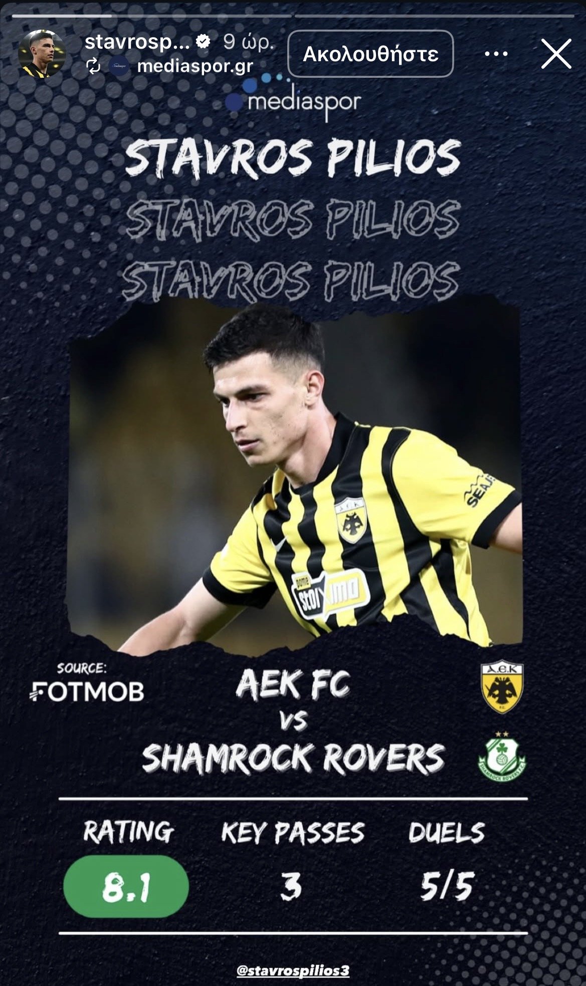 ΑΕΚ-Shamrock Rovers: milko cup league phase, 3η αγ, 06/11, 19:45 - Page ...